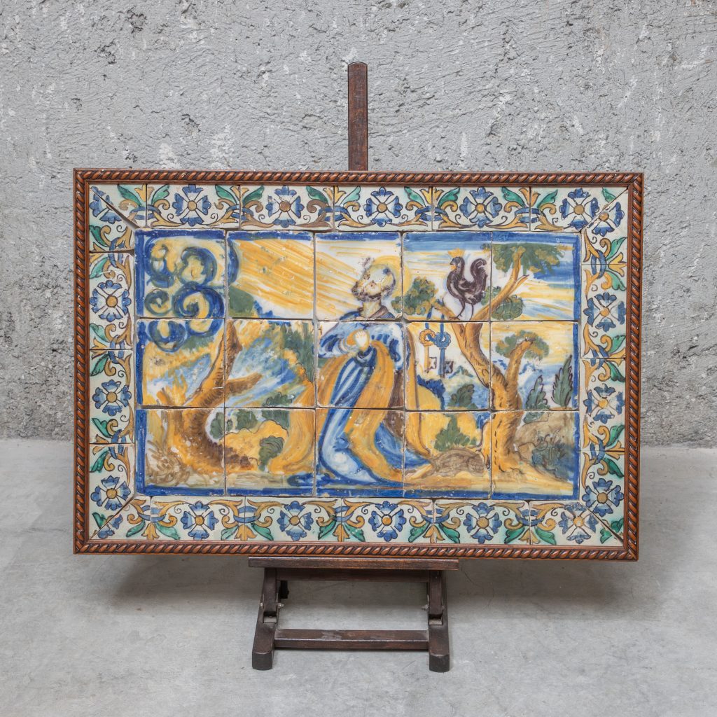 Tile panel with St. Peter in prayer - 17th century - D'Orey Tiles